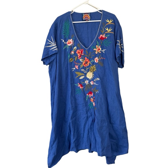 Johnny Was | Dresses | Johnny Was Linen Embroidered Tunic Dress In Size ...